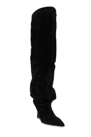 Balmain Suede Wedge-heeled Boots