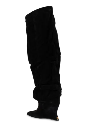Balmain Suede Wedge-heeled Boots