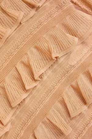 Zimmermann Ruffled Crochetknit Top