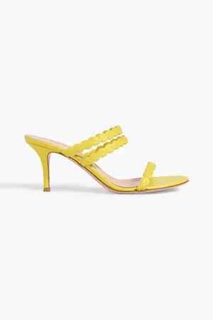 GIANVITO ROSSI Kay Leather Mules - Chartreuse