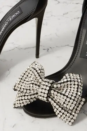 Dolce & Gabbana Crystalembellished Satin Pumps