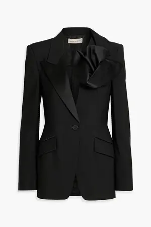 Alexander McQueen Satintrimmed Woolcrepe Blazer