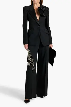 Alexander McQueen Satintrimmed Woolcrepe Blazer