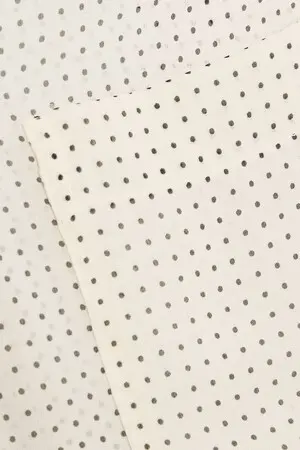 FRAME Polkadot Tiedetailed Silkcrepe Blouse