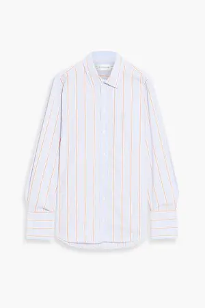Victoria Beckham Striped Cottonpoplin Shirt - Light Blue