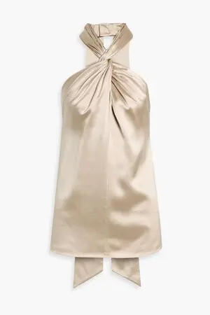 Adam Lippes Thalia Twisted Silk Satincrepe Top