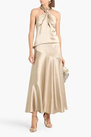Adam Lippes Thalia Twisted Silk Satincrepe Top