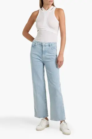 FRAME The Wide Striped Highrise Wideleg Jeans