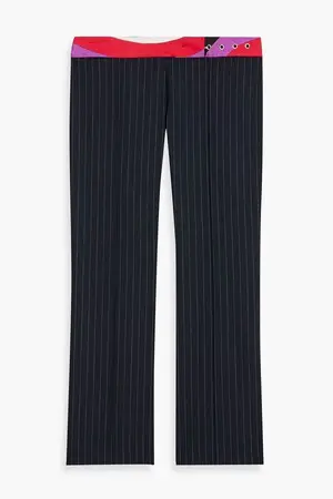 Emilio Pucci Silktrimmed Pinstriped Woolblend Flared Pants
