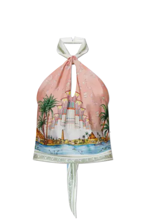 Casablanca Silk Top With Open Back