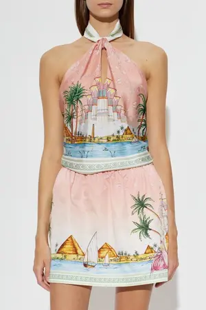 Casablanca Silk Top With Open Back