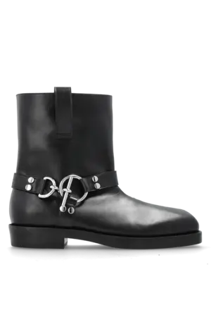 Balmain Leather Ankle Boots - Black