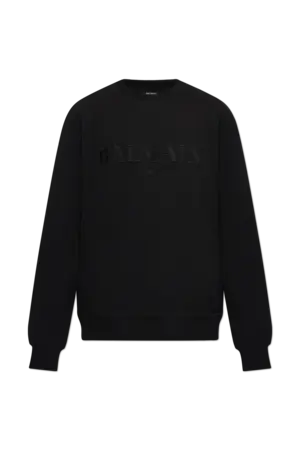 Balmain Embroidered Logo Crewneck Sweatshirt - Black