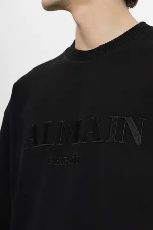 Balmain Embroidered Logo Crewneck Sweatshirt - Black