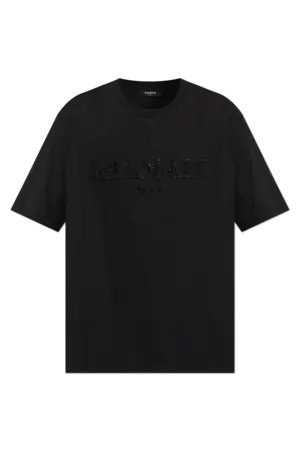 Balmain T-shirt With Shimmering Crystals