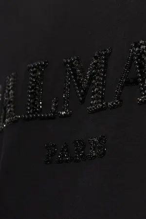Balmain T-shirt With Shimmering Crystals