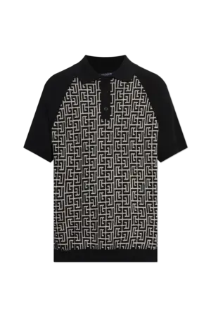 Balmain Monogram Polo - Black