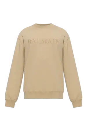Balmain Sweatshirt With Embroidered Logo - Beige