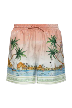 Casablanca Silk Shorts With Print - Multicolour