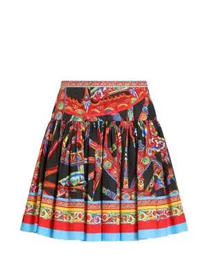 Dolce & Gabbana Carretto Print Poplin Miniskirt - Multicolor