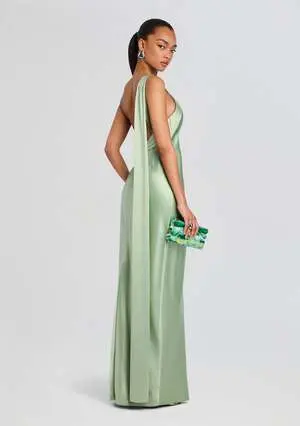 Retrofete Sirocco One-shoulder Gown With Sash