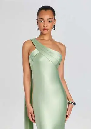 Retrofete Sirocco One-shoulder Gown With Sash