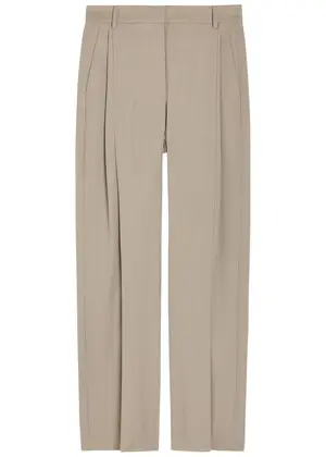 Stella McCartney Pleated Wool Trousers - Grey