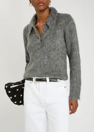 Khaite Lucca Leather Belt With Oversized Buckle - Black