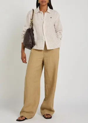 Polo Ralph Lauren Wide-leg Linen Trousers - Brown