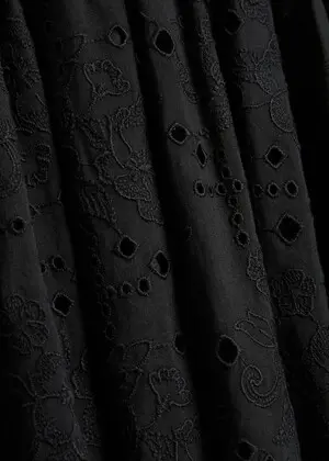 Tory Burch Embroidered Cotton Midi Dress - Black