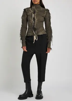 Rick Owens Cropped Tapered-leg Wool Trousers