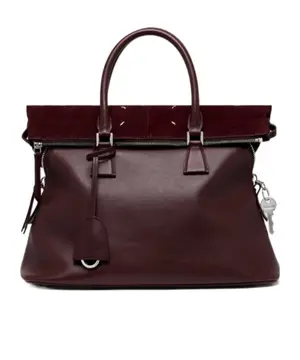 MAISON MARGIELA 5ac Soft Medium Leather Tote Bag - Red