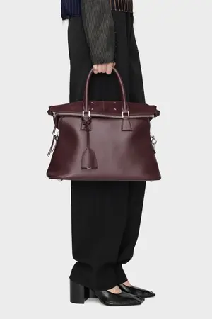 MAISON MARGIELA 5ac Soft Medium Leather Tote Bag