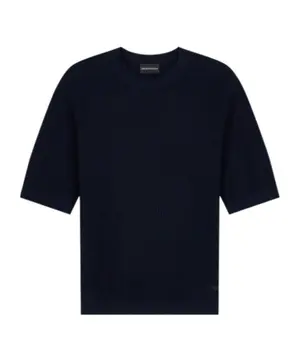 Emporio Armani Chevron Jacquard Knit Sweater - Blue