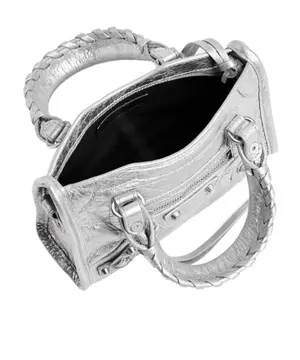 Balenciaga Le City Nano Metallic-finish Fine-grained Handbag