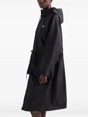 Prada Re-nylon Zip-up Hooded Raincoat