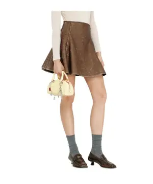 DIESEL® Flared Miniskirt In Bonded Material