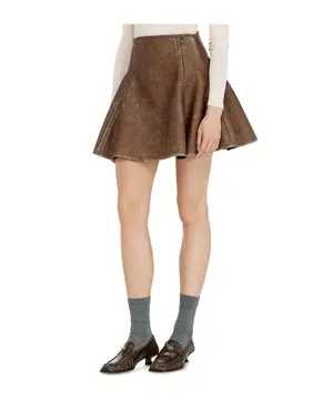 DIESEL® Flared Miniskirt In Bonded Material