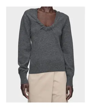 MAISON MARGIELA Long Sleeve Gathered Jumper - Grey