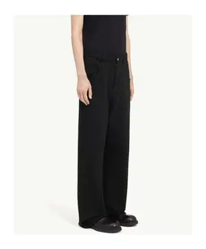 MAISON MARGIELA Logo-embroidered Unbrushed Cotton Trousers