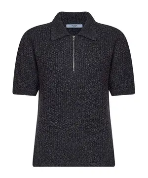 Prada Short-sleeved Knit Top - Black