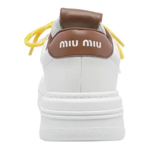 Miu Miu Logo-print Leather Sneakers - No