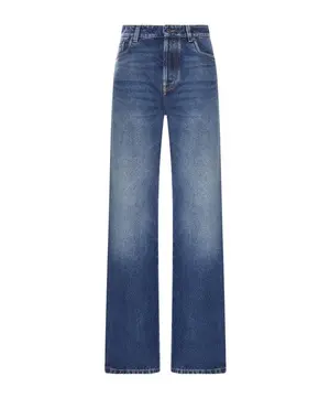 Miu Miu Faded-effect Logo-embroidered Jeans