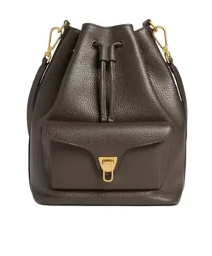 COCCINELLE Drawstring Shoulder Bag - Fango
