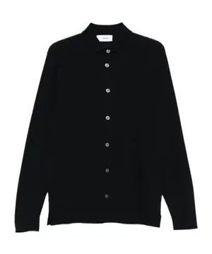 LARDINI Buttoned Shirt With Ribbed Cuffs And Hem - Black