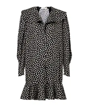 Chloé Polka-dot Silk Jacquard Minidress - Black