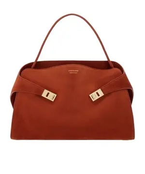 FERRAGAMO Soft Hug Shoulder Bag - Brick