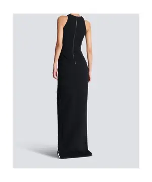 Balmain Face Motif Long Embroidered Dress