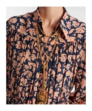 Chloé Floral Gathered Silk Minidress