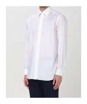Brioni Pointed-collar Twill Shirt